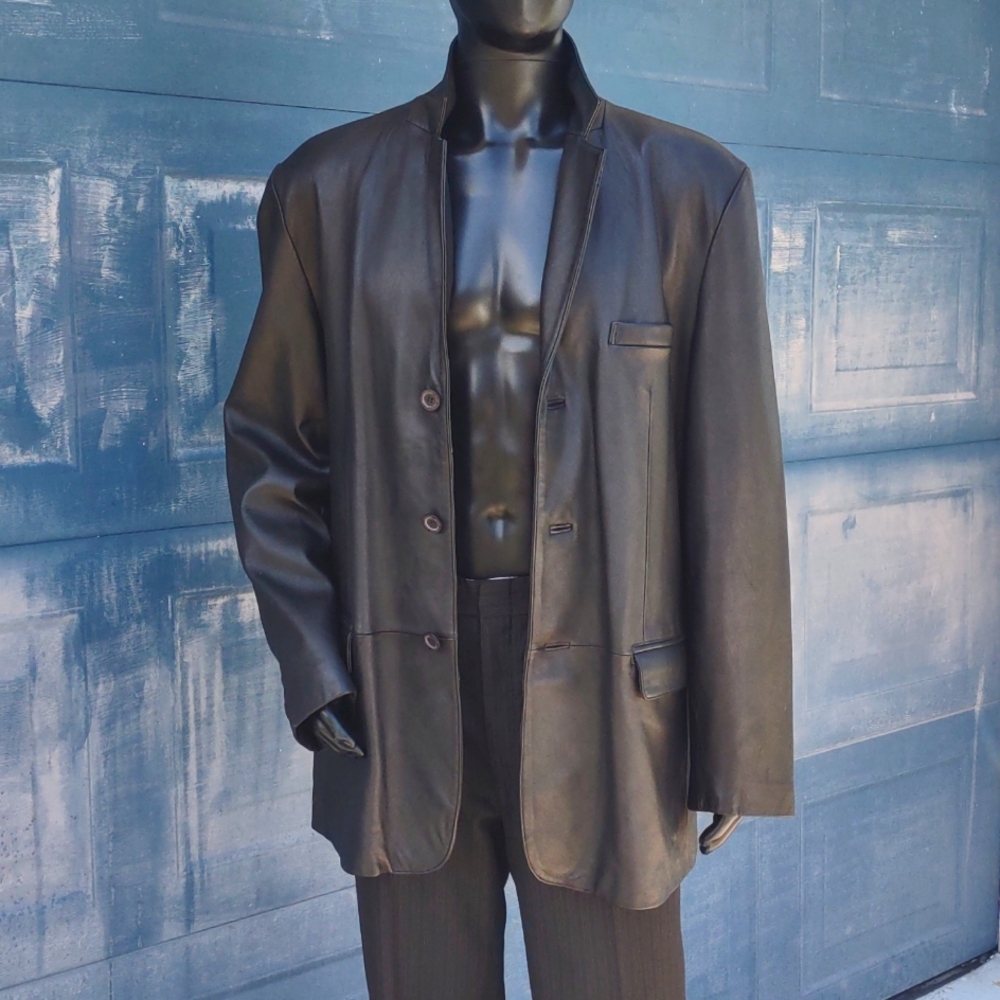 Adler Authentic Men"S Luxury Lambskin Leather Coat/Ja… - Gem